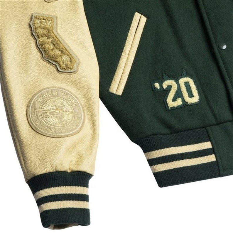 Handmade Varsity Letterman Jackets, Genuine Leather Sleeve Varsity ...