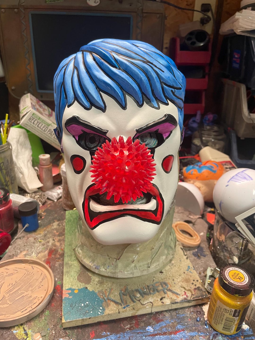 The Incredible BONK Clown Mask Repaint Halloween Cosplay Horror Circus ...