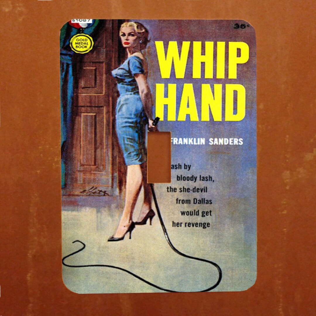 Whip Hand Vintage Pulp Book Cover Pinup Light Switch Cover Oversized ...