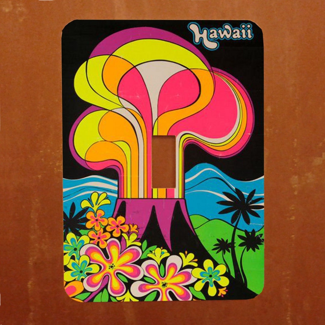 Pop Art Hawaii Vintage Travel Poster Light Switch Cover Oversized ...