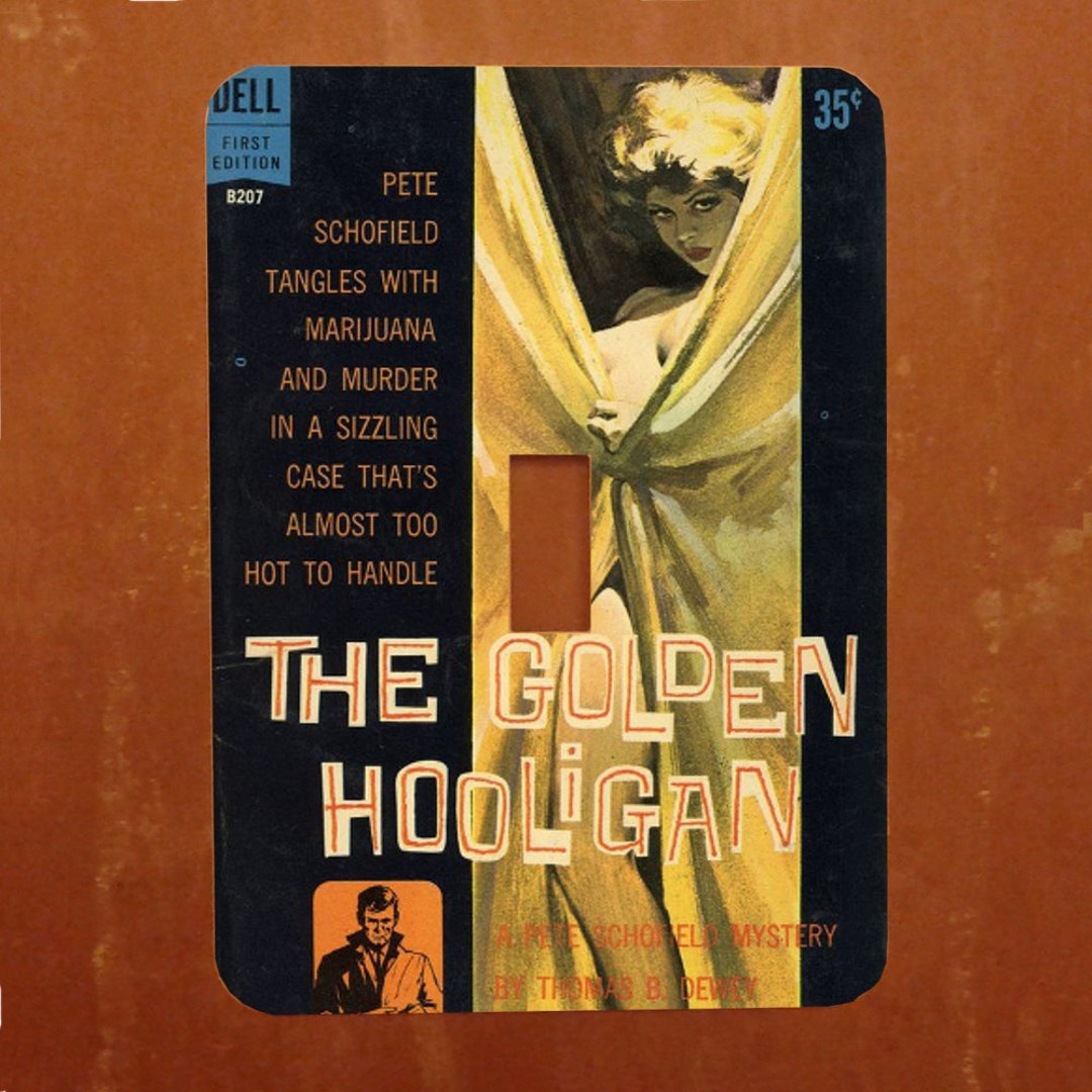The Golden Hooligan Vintage Pulp Book Cover Pinup Light Switch Cover ...
