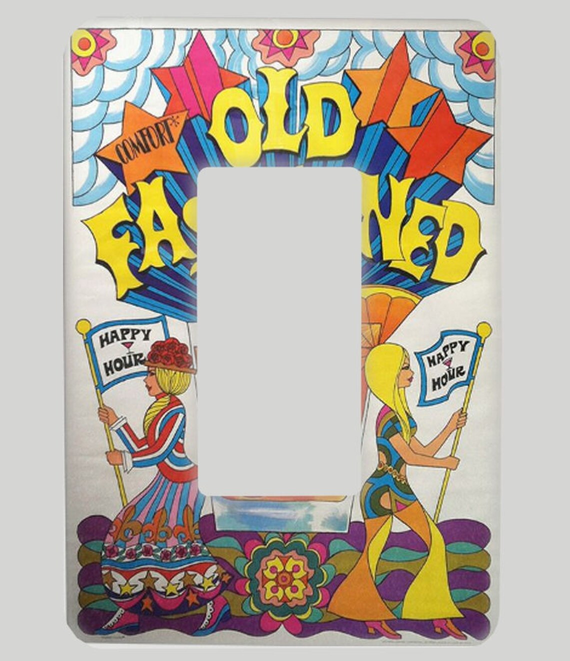 Old Fashioned Groovy 70s Cocktail Advertising Poster Light - Etsy