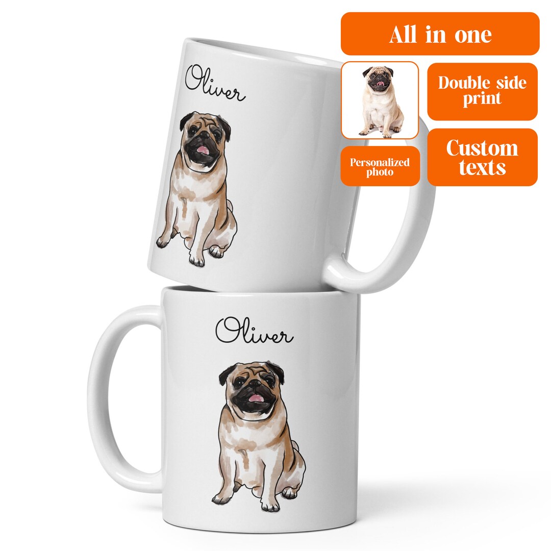 Personalized Pet Mug Using Pet Photo Name, Custom Pet Memorial Gift ...