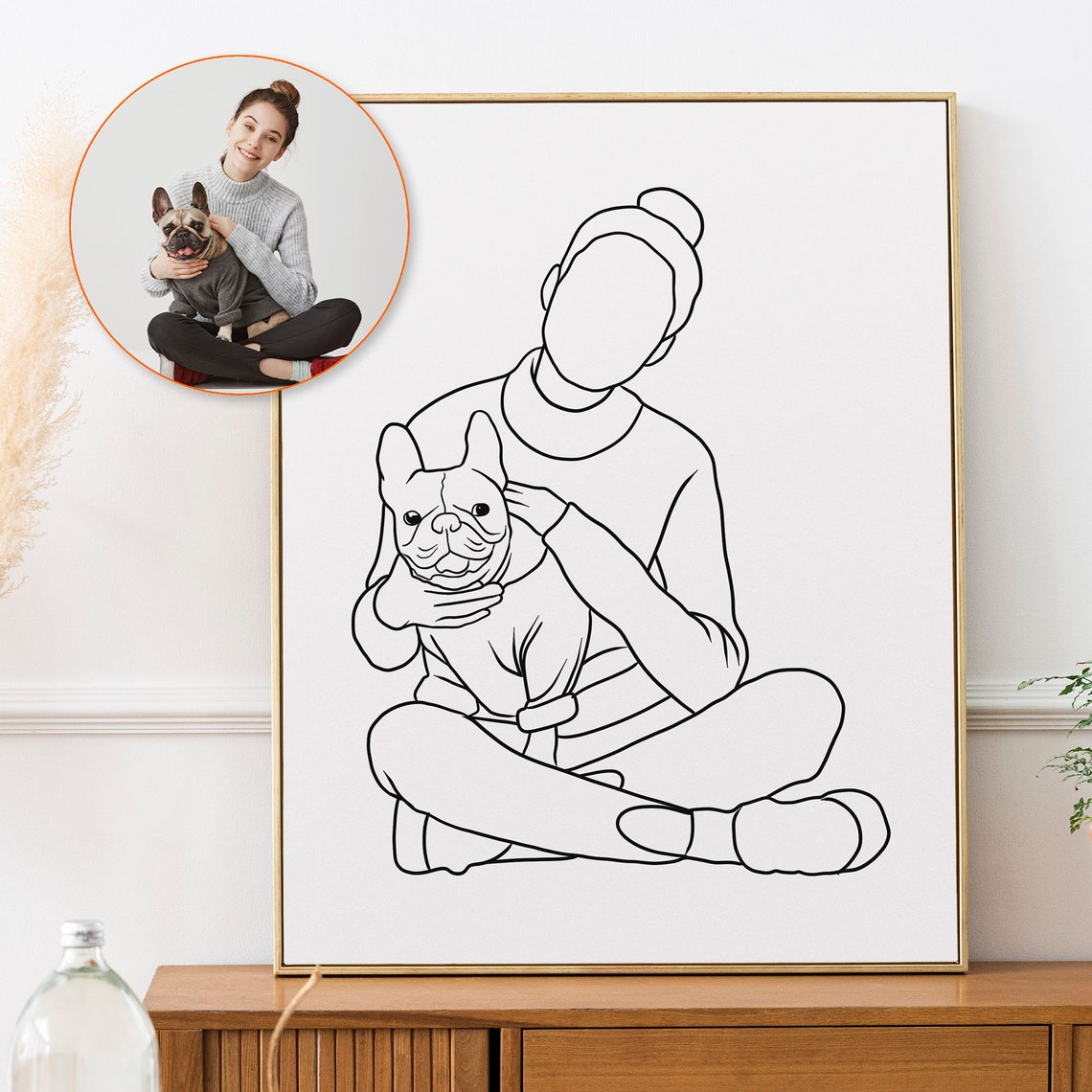 Custom Line Drawing, Family Line Art Drawing, Personalized Mother Gift ...