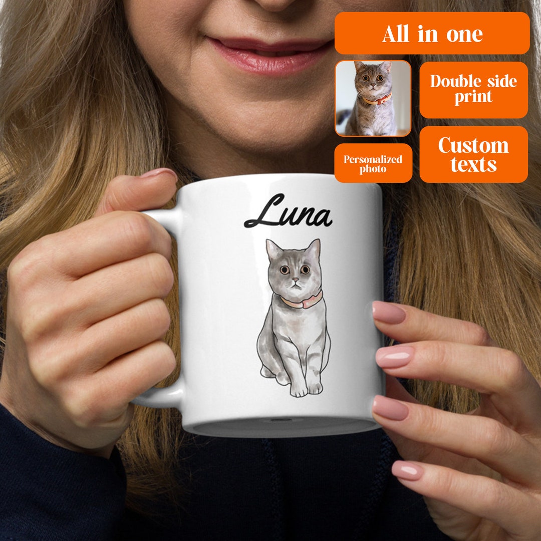 Personalized Pet Mug Using Pet Photo Name, Custom Pet Memorial Gift ...