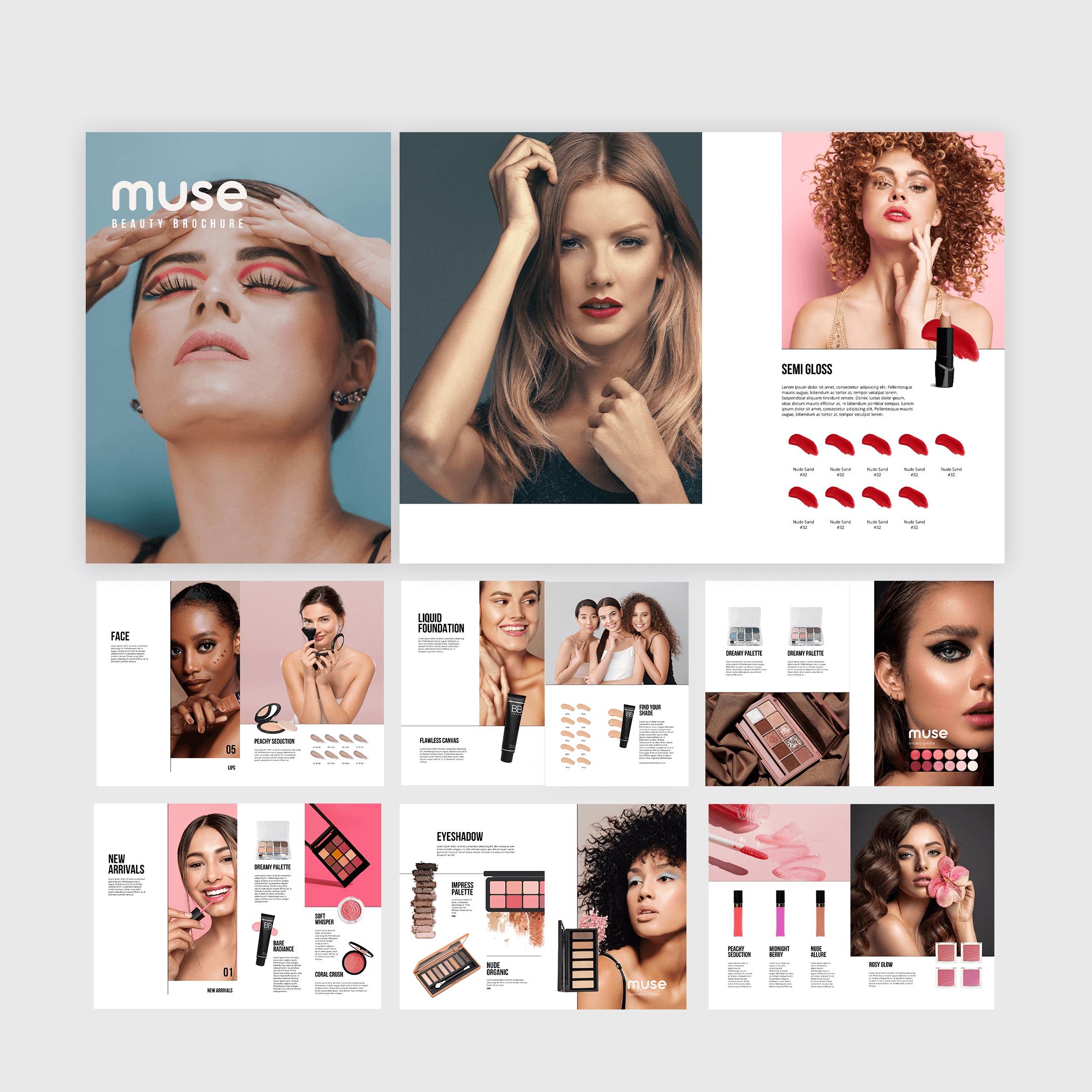 Makeup Brochure Template, Foundation Lipstick Swatches, Beauty ...
