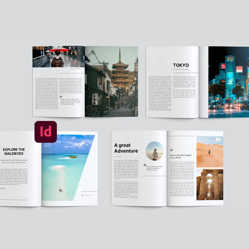 Travel & Lifestyle Magazine Template - Minimalist Design - Editable ...