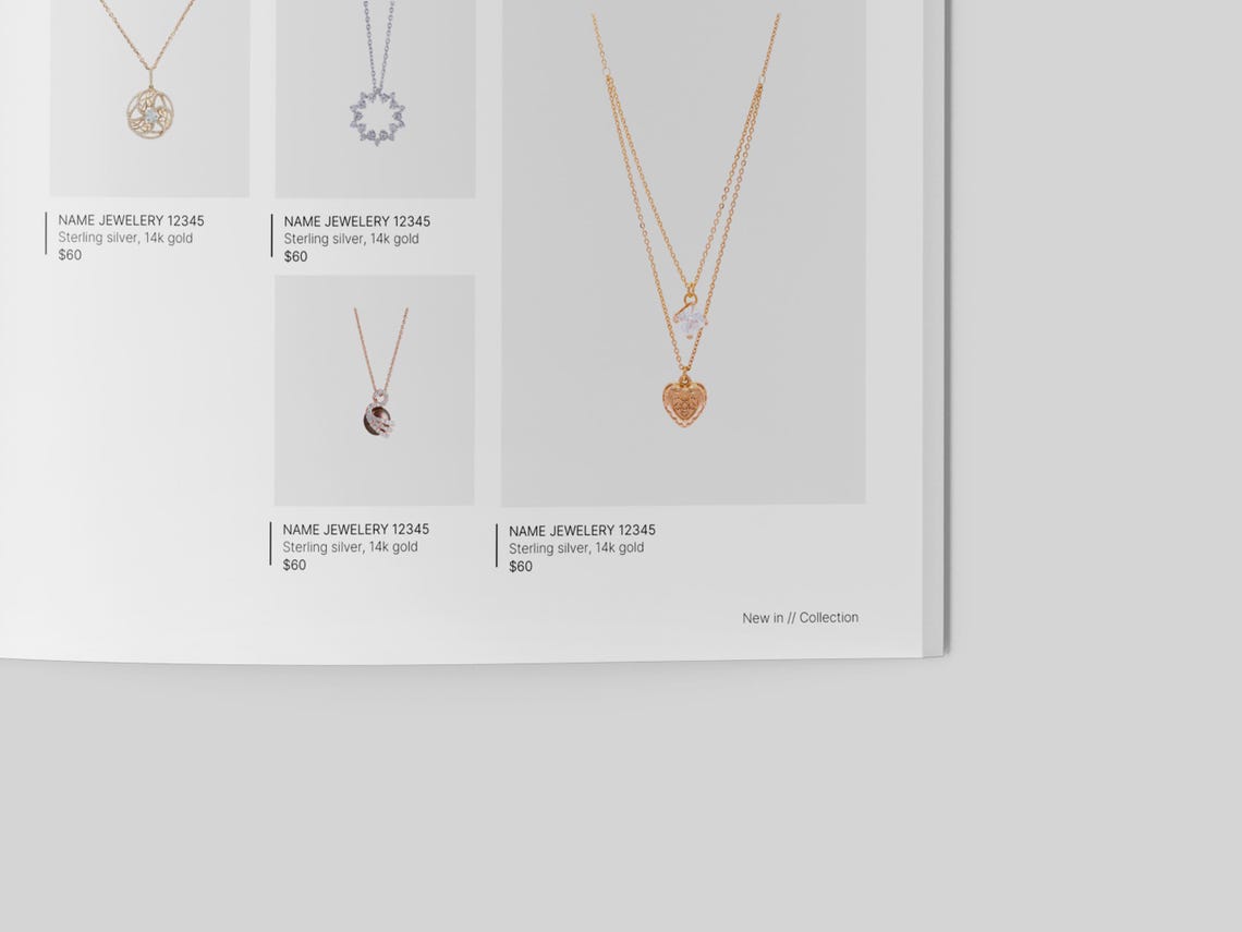 Fine Jewelry Catalog Editable Line Sheet, Jewelry Look Book Brochure ...