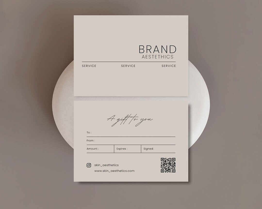 Editable Beauty Salon Gift Card Template, Minimalist Design (canva, A6 ...