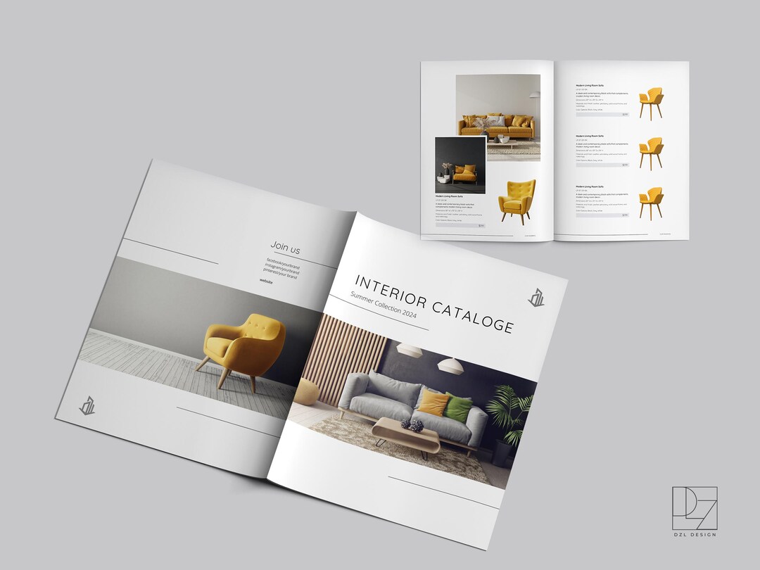 Creative Modern Interior Product Catalog Canva Template US & A4 Size ...