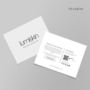 Thank You Card Cosmetics, Skincare Brand Marketing Lumiskin - Etsy