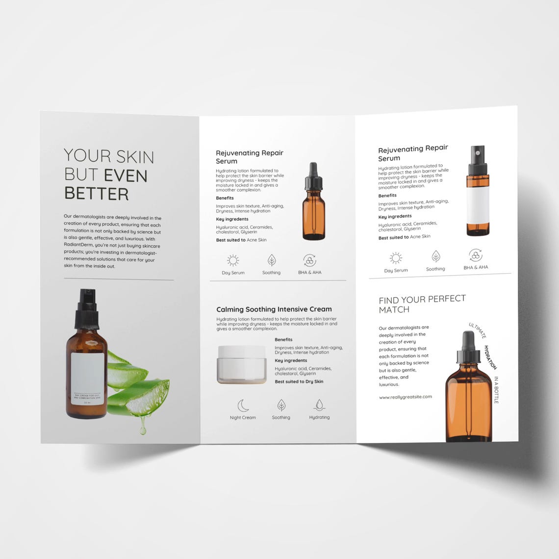 Cosmetic Trifold Brochure Template : Professional Product Showcase for ...