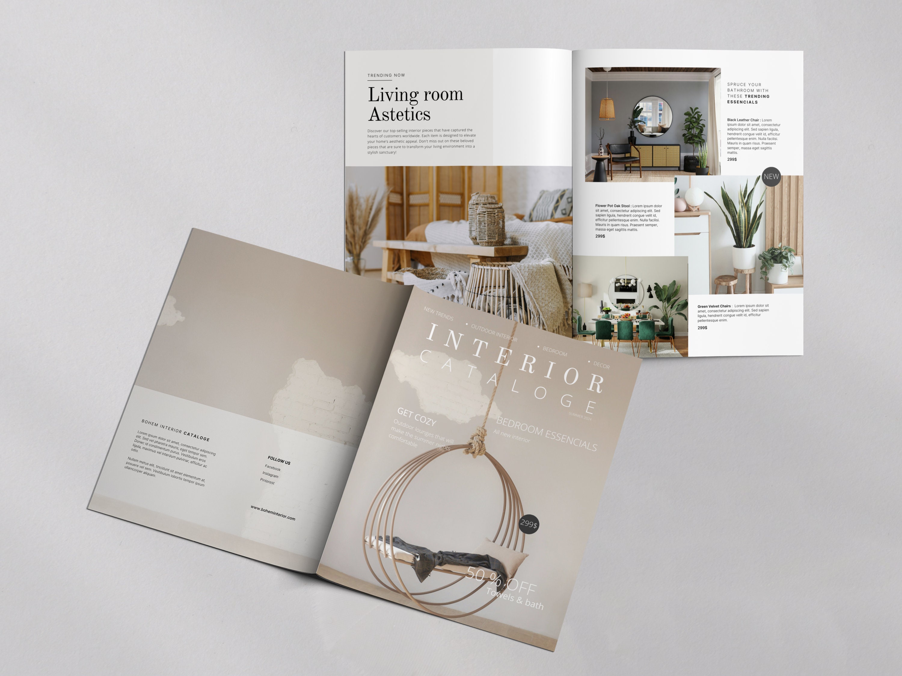 Interior Magazine and Product Catalog Template for Home Decor and ...