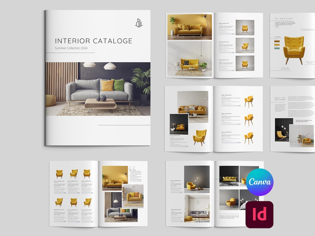 Creative Product Catalog Template Furniture | A4 US | Editable ...