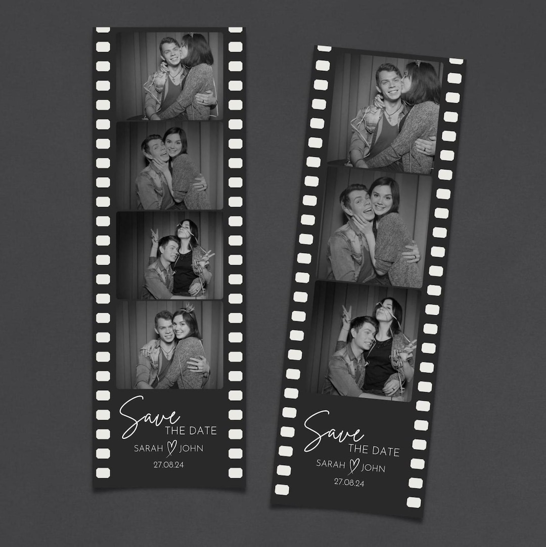 Photo Strip Save the Date, Film Strip Photo Save the Date, Photo Booth ...