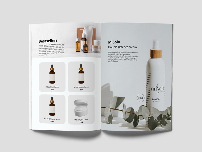 Skincare Product Brochure, Canva Template, Cosmetics Dermatologist ...