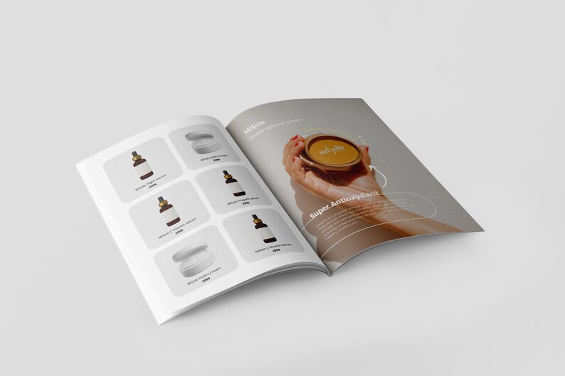 Skincare Product Brochure, Canva Template, Cosmetics Dermatologist ...