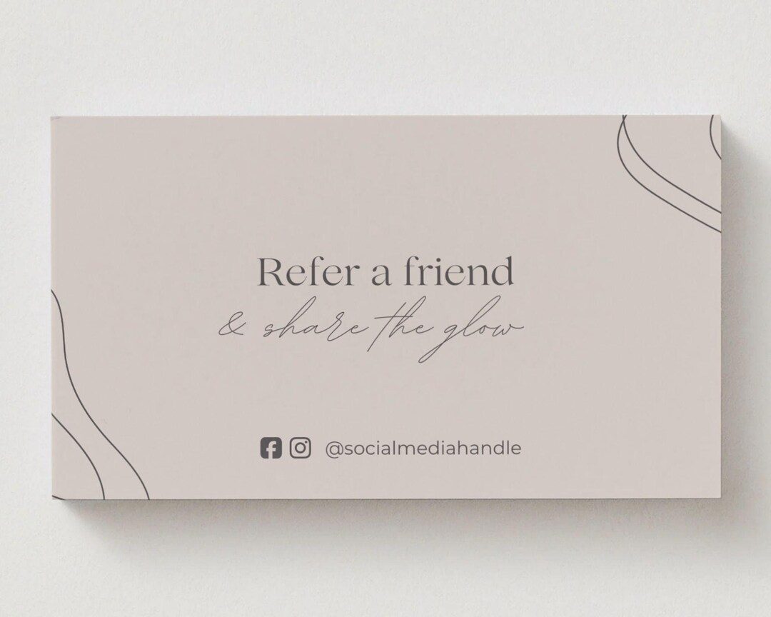 Beauty Referral Card Template | Med Spa Refer a Friend Card | Skincare ...