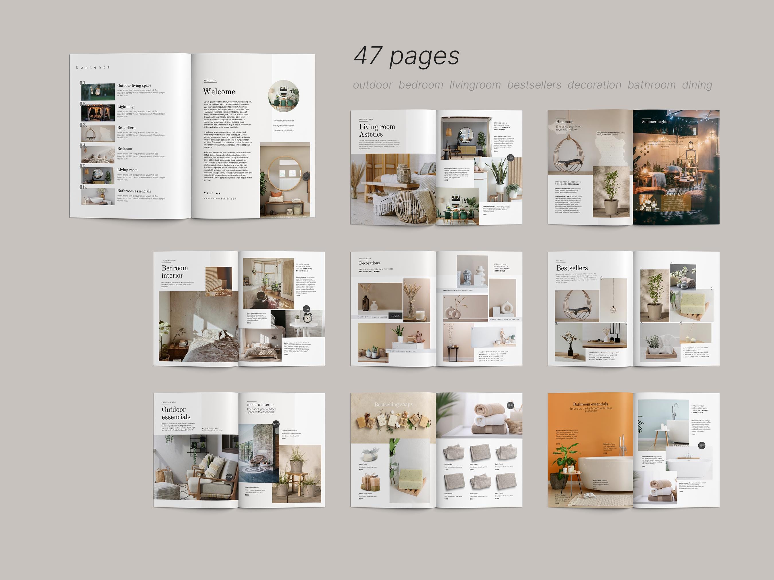 Interior Magazine and Product Catalog Template for Home Decor and ...