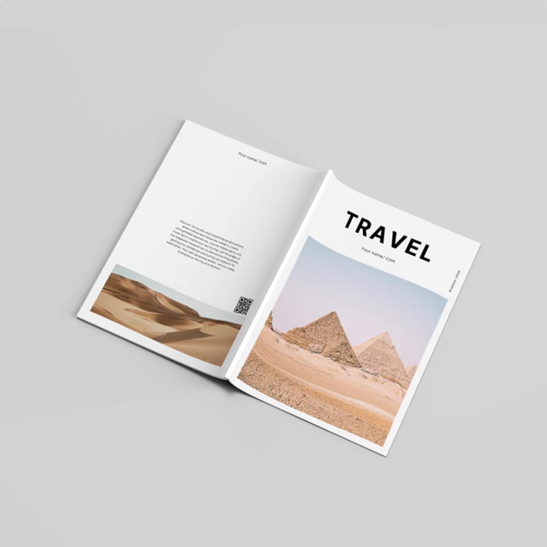 Travel & Lifestyle Magazine Template - Minimalist Design - Editable ...