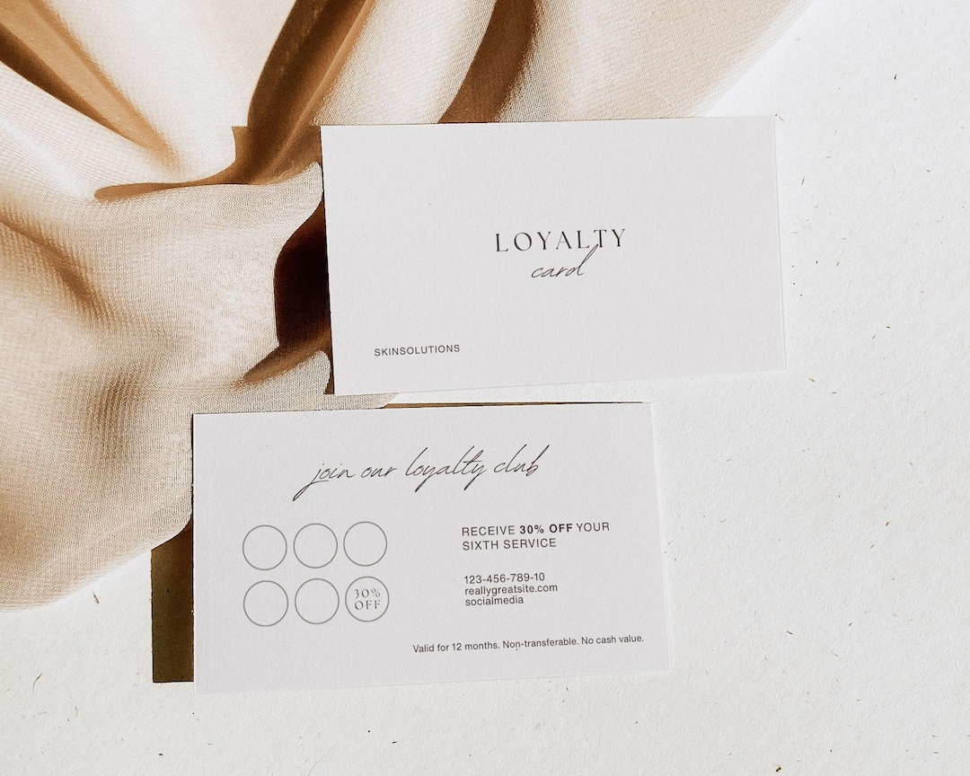 Spa Loyalty Card Template Canva, Editable Customer Reward, Esthetician ...