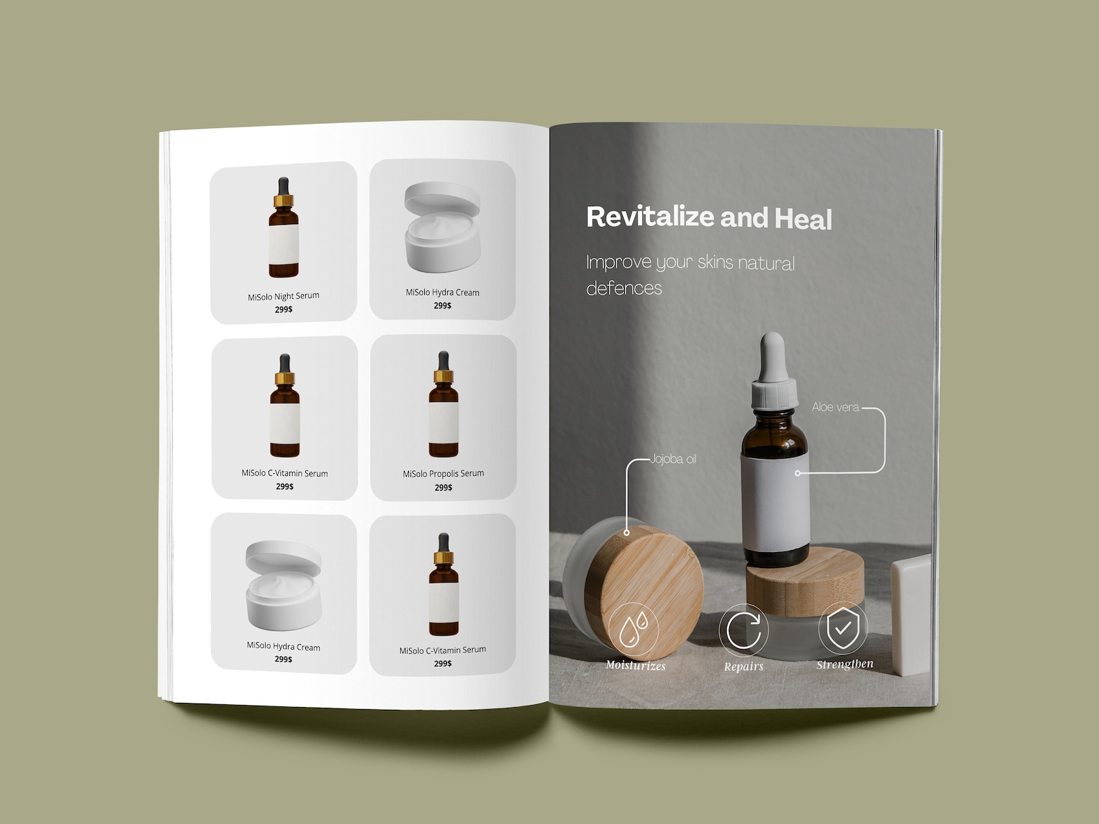 Skincare Product Brochure Canva Template Natural Beauty Cosmetics Brand ...