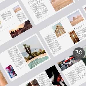 Minimalist Travel Magazine Layout Canva Template, Ebook Blog Design ...