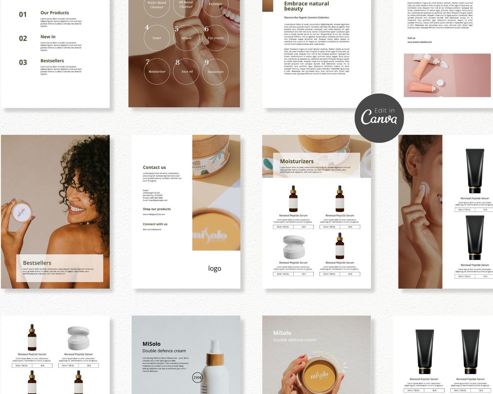 Skincare Product Brochure Template, Cosmetics Dermatologist Clinical ...