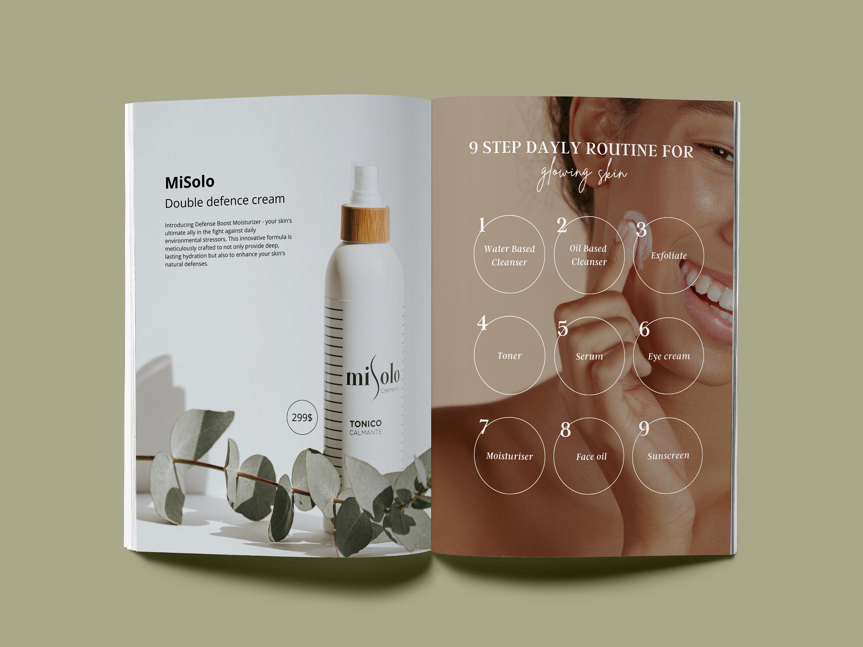 Skincare Product Brochure Canva Template Natural Beauty Cosmetics Brand ...