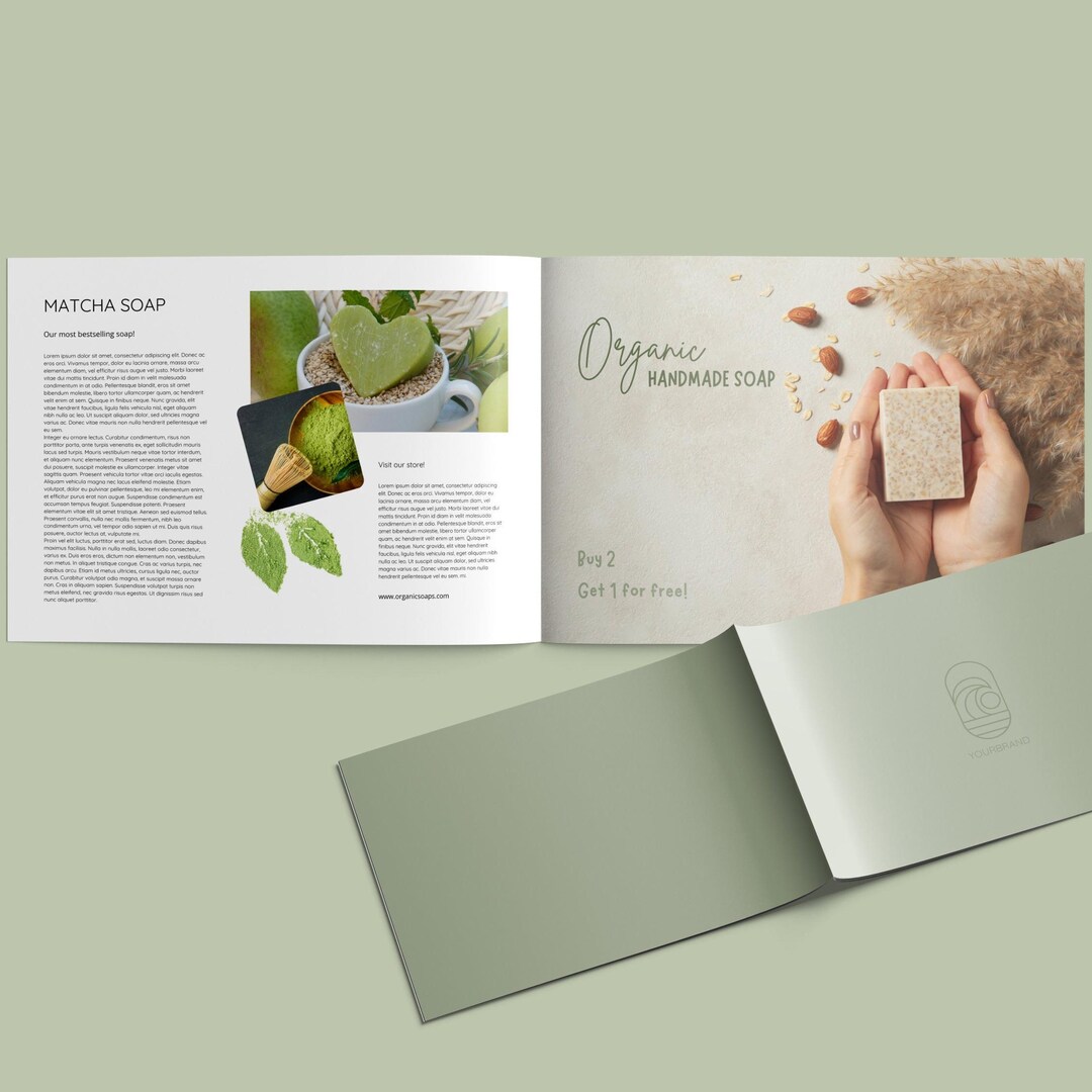 Organic Product Catalog Editable Template for Business Branding, Line ...