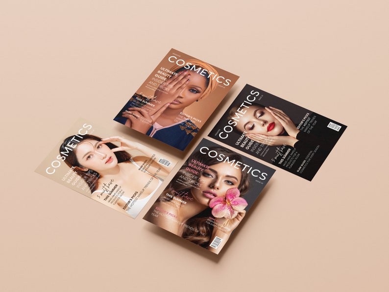 Magazine Cover Template, Cosmetics Beauty Makeup and Fashion Trends ...