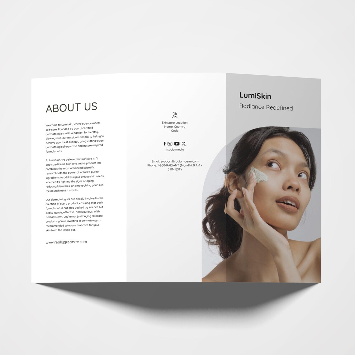Cosmetic Trifold Brochure Template : Professional Product Showcase for ...