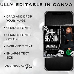 Cancer Birthday Flyer, Cancer Bash Flyer, Birthday Flyer, Birthday Girl ...