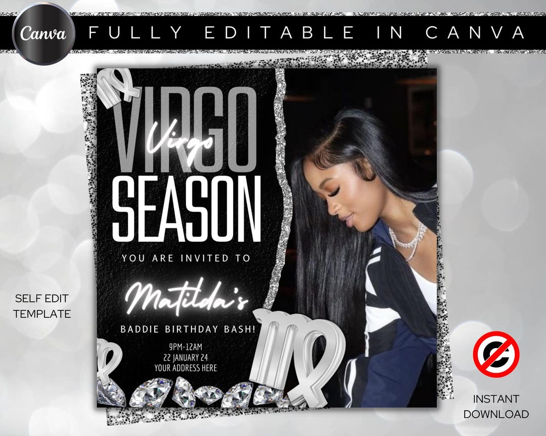Virgo Birthday Flyer, Virgo Bash Flyer, Birthday Flyer, Birthday Girl ...