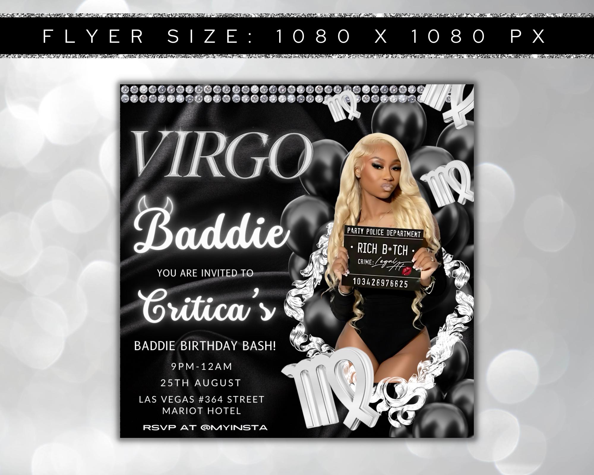 Virgo Birthday Flyer, Virgo Bash Flyer, Birthday Flyer, Birthday Girl ...