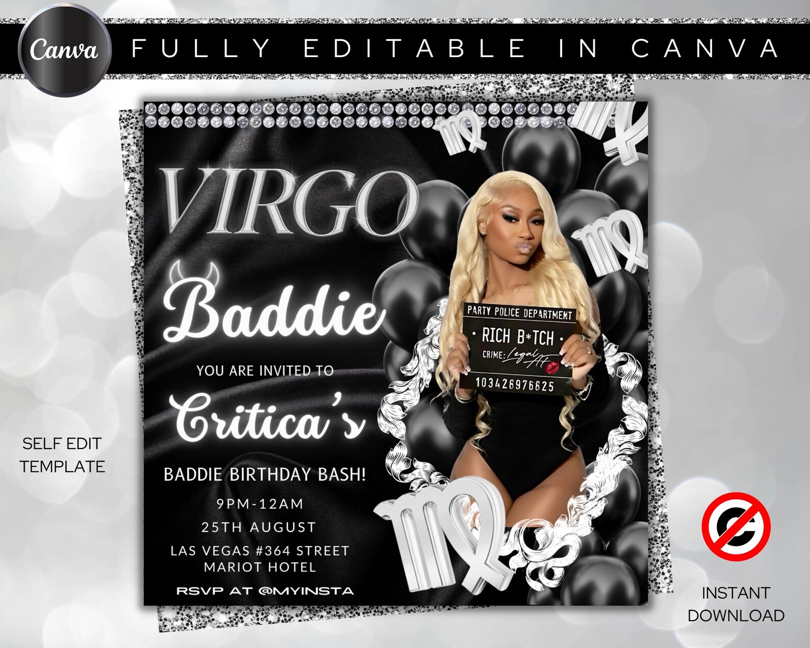 Virgo Birthday Flyer, Virgo Bash Flyer, Birthday Flyer, Birthday Girl ...