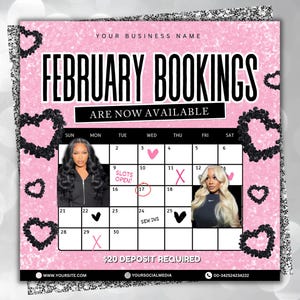 February Booking Flyer,february Books Open,now Booking Openfebruary ...