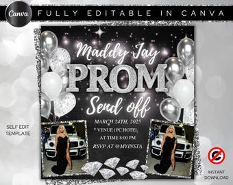 Prom Send off Flyer, DIY Prom Flyer, Prom Canva Template, Prom Send Off ...