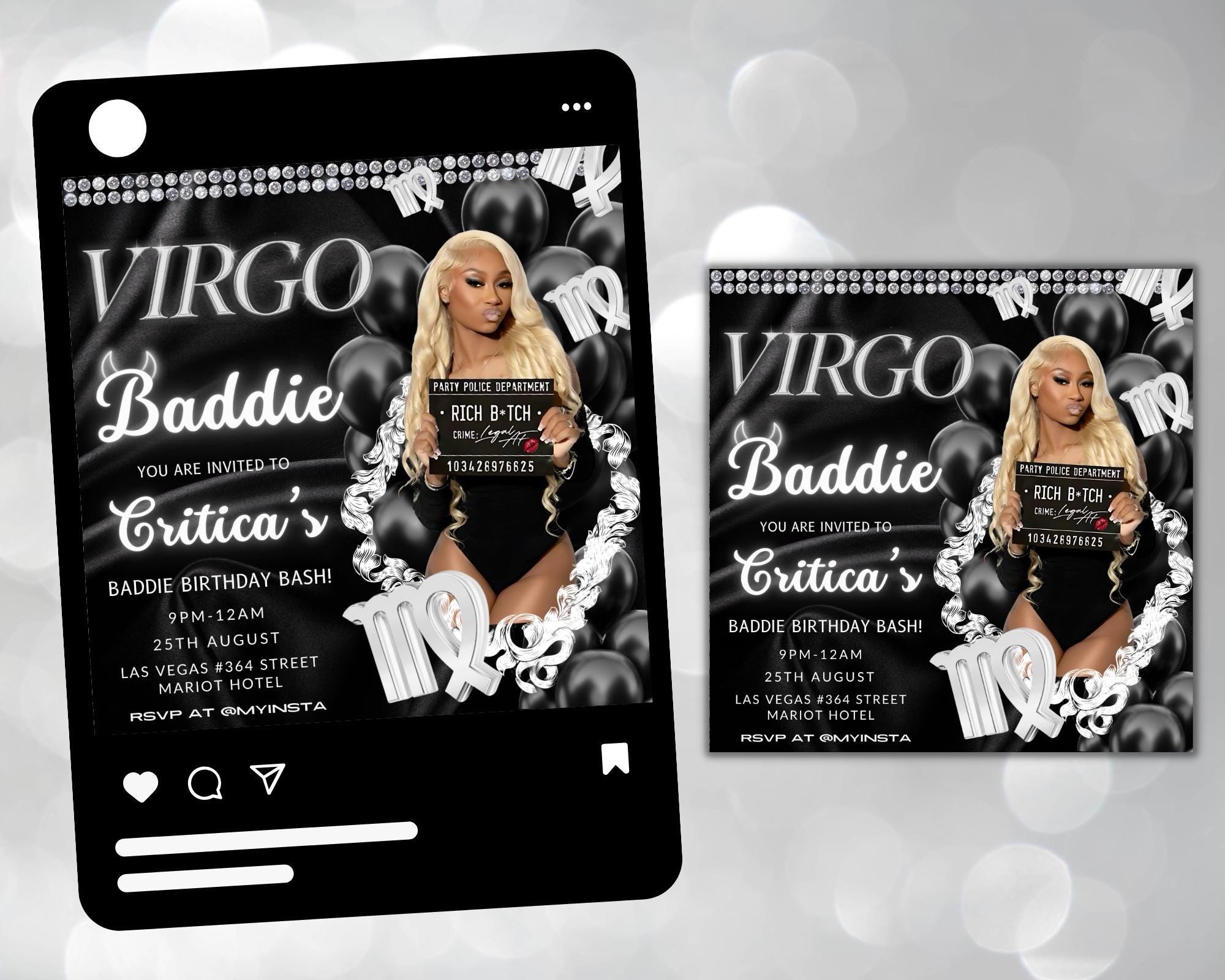 Virgo Birthday Flyer, Virgo Bash Flyer, Birthday Flyer, Birthday Girl ...