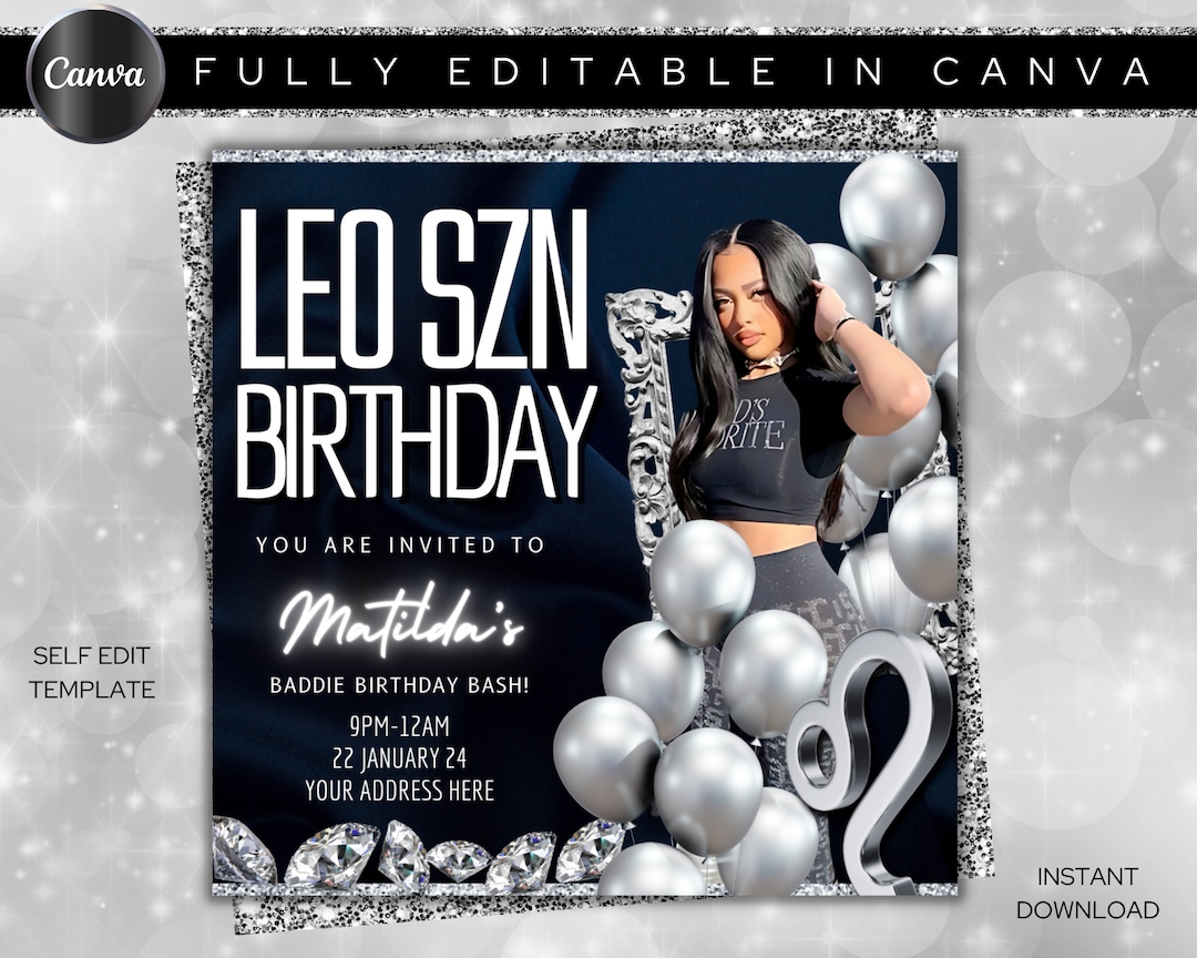Leo Birthday Flyer, Leo Bash Flyer, Birthday Flyer, Birthday Girl ...