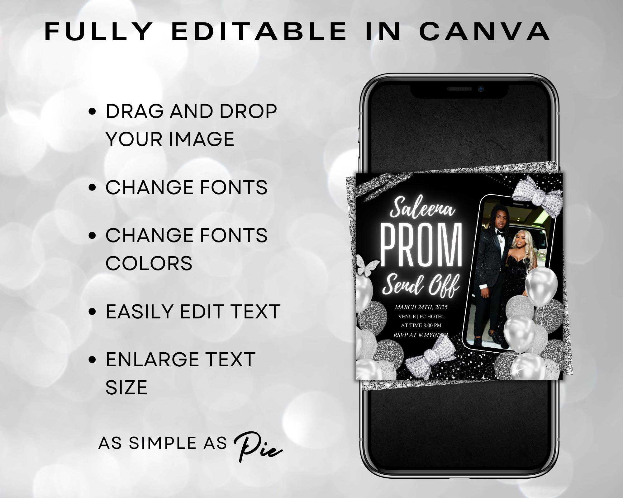 Prom Send off Flyer, DIY Prom Flyer, Prom Canva Template, Prom Send Off ...