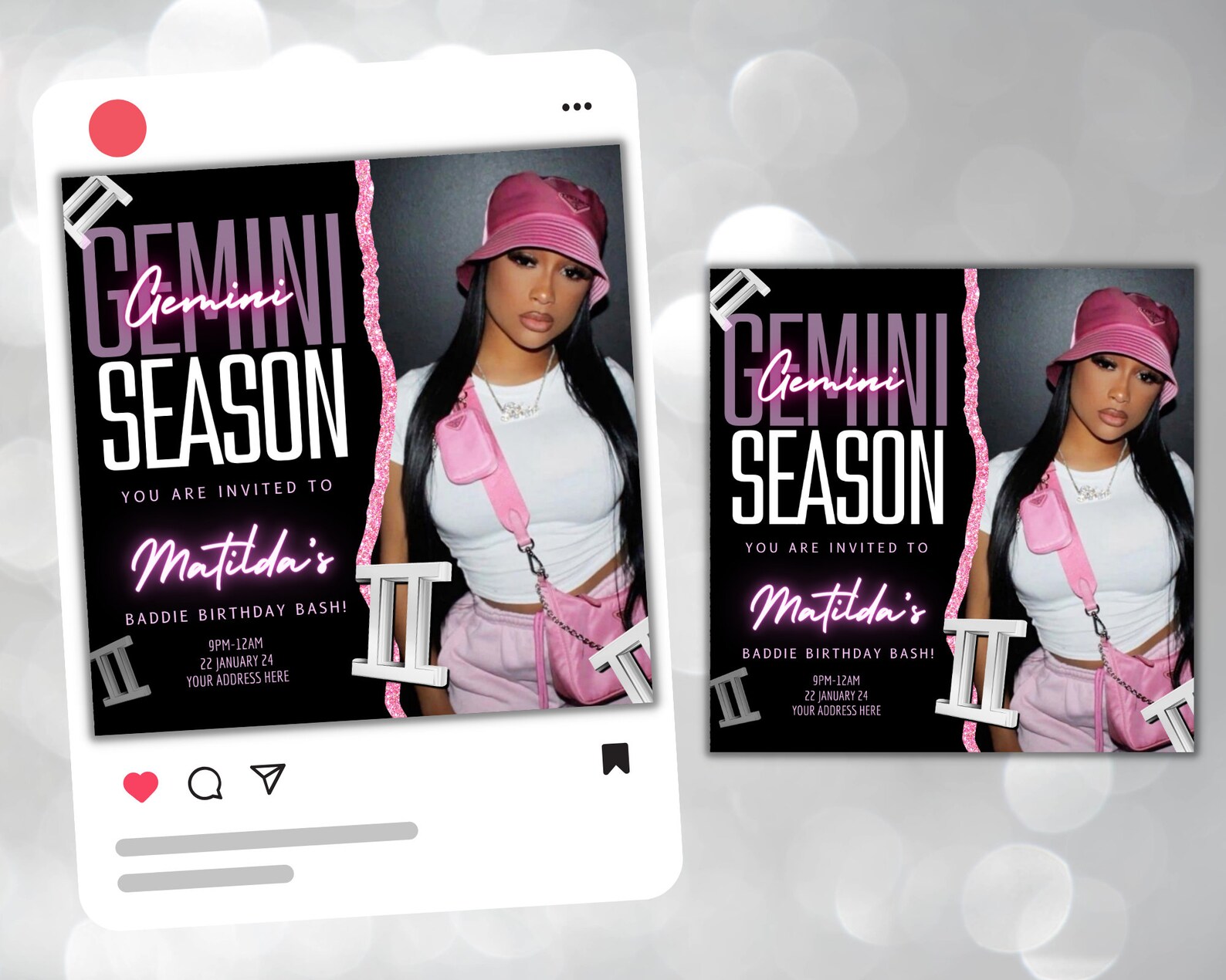 Gemini Birthday Flyer, Gemini Bash Flyer, Birthday Flyer, Birthday Girl ...