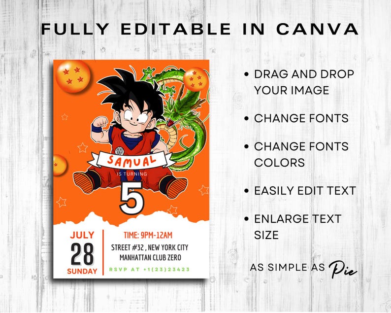 Editable Birthday Invitation Template, for Kids Party, Birthday Party ...