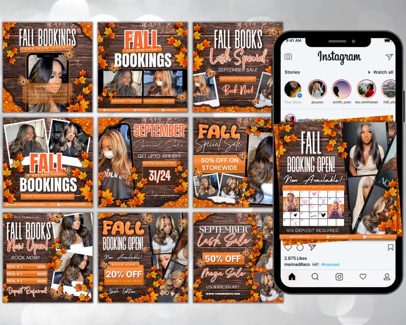 FALL Booking Flyer, Fall Special Flyer, Fall Books Open, September ...