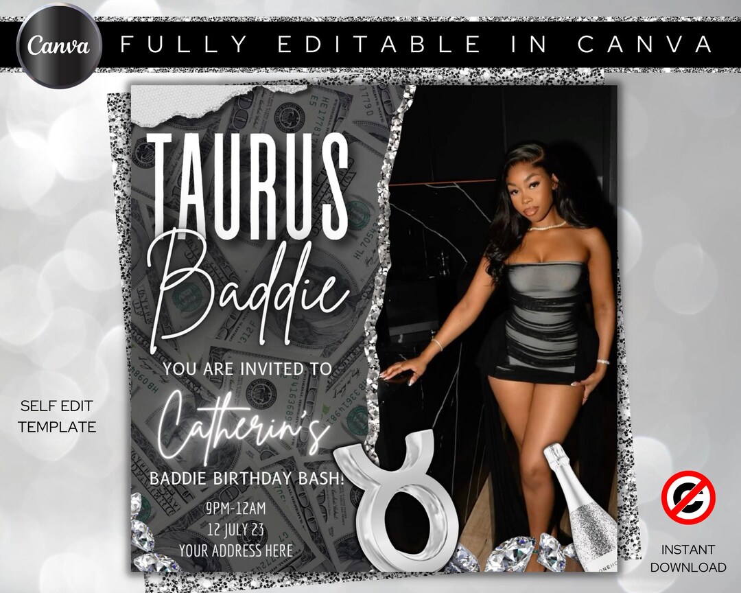 Taurus Szn Flyer,taurus Birthday Flyer, Taurus Bash Flyer,taurus Baddie ...