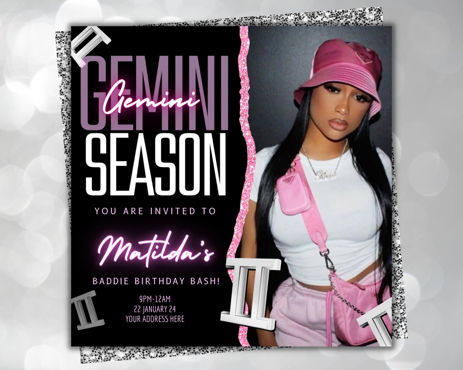 Gemini Birthday Flyer, Gemini Bash Flyer, Birthday Flyer, Birthday Girl ...
