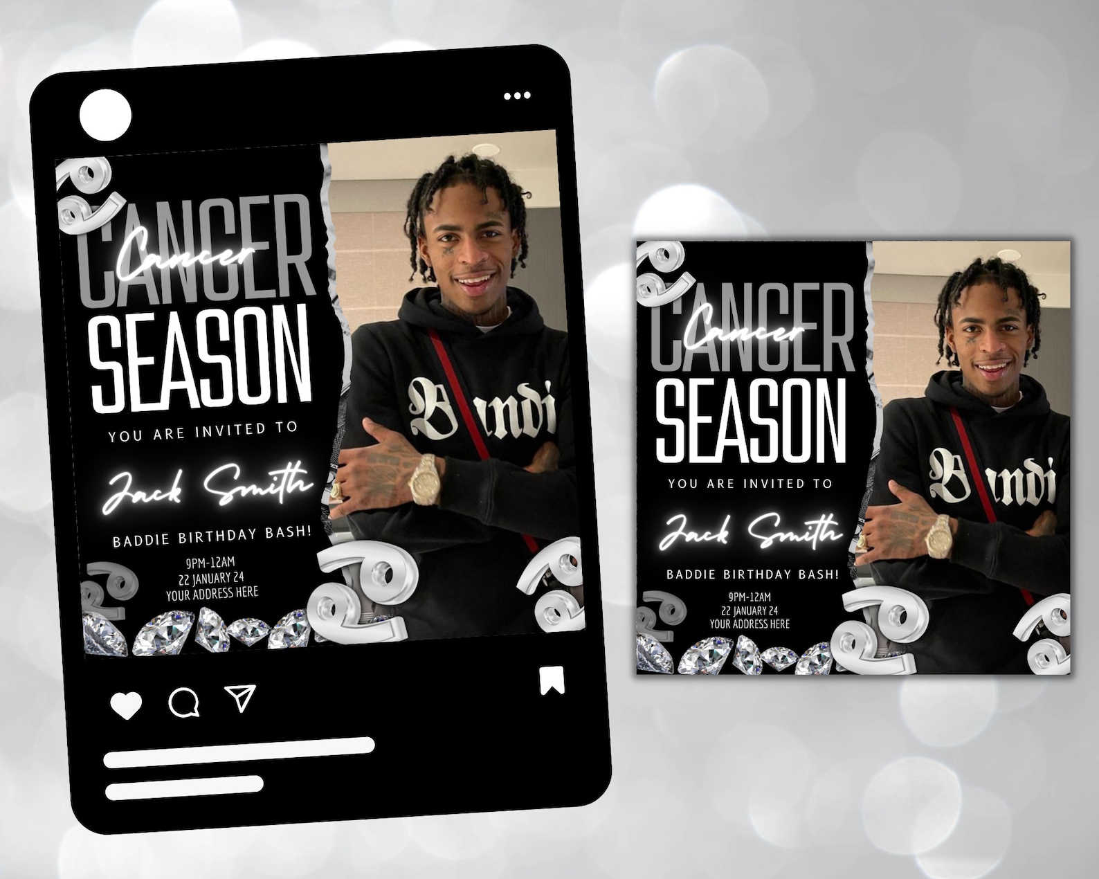 Cancer Birthday Flyer, Cancer Men Birthday Flyer, Cancer Bash Flyer ...