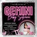 Gemini Birthday Flyer, Gemini Bash Flyer, Birthday Flyer, Birthday Girl ...