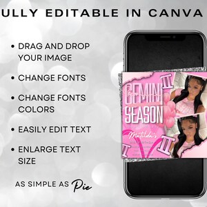 Gemini Birthday Flyer, Gemini Bash Flyer, Birthday Flyer, Birthday Girl ...