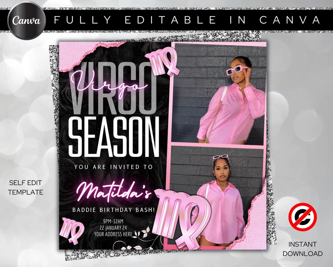 Virgo Birthday Flyer, Virgo Bash Flyer, Birthday Flyer, Birthday Girl ...